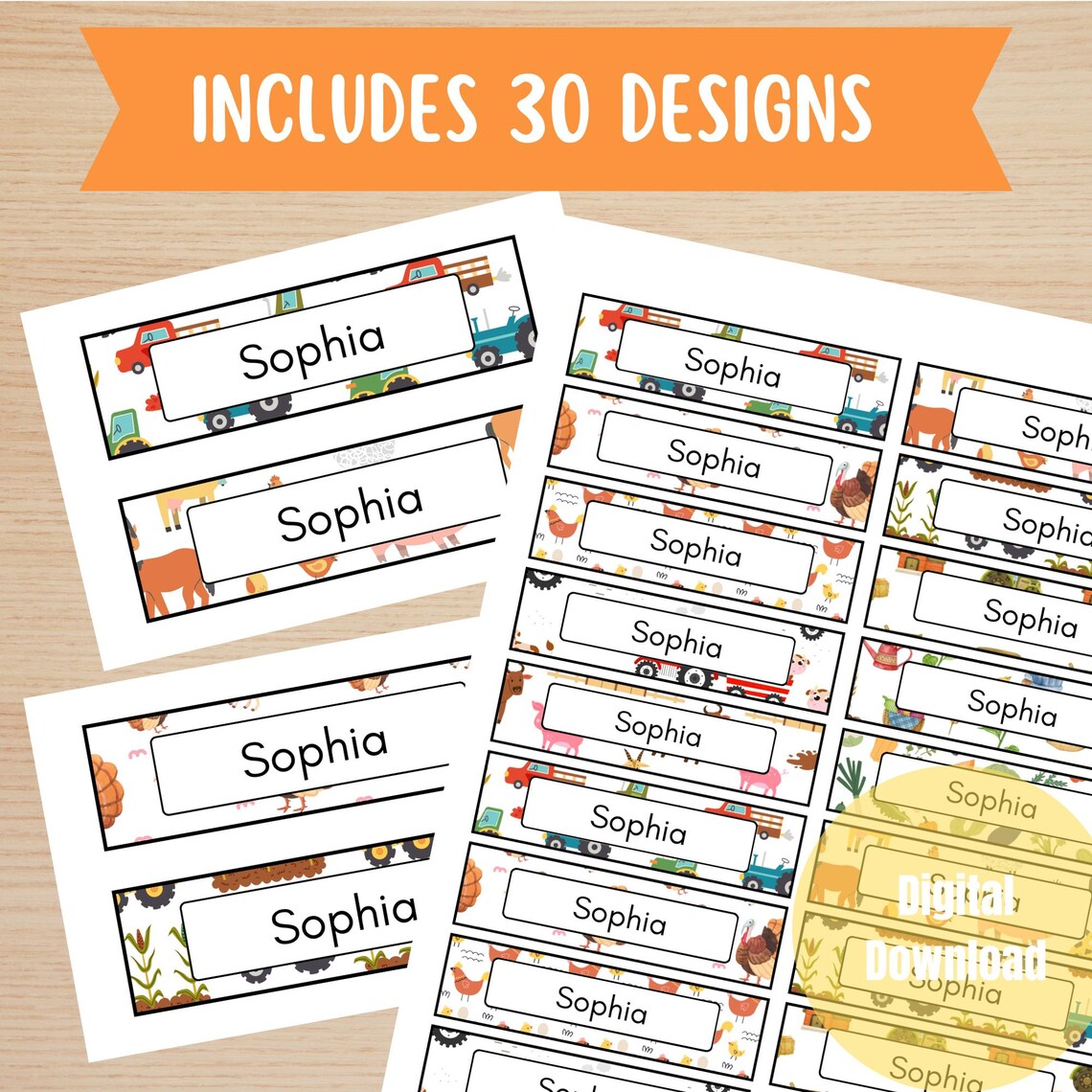 EDITABLE Name Label for School, Printable Classroom Name Tags, Fall ...