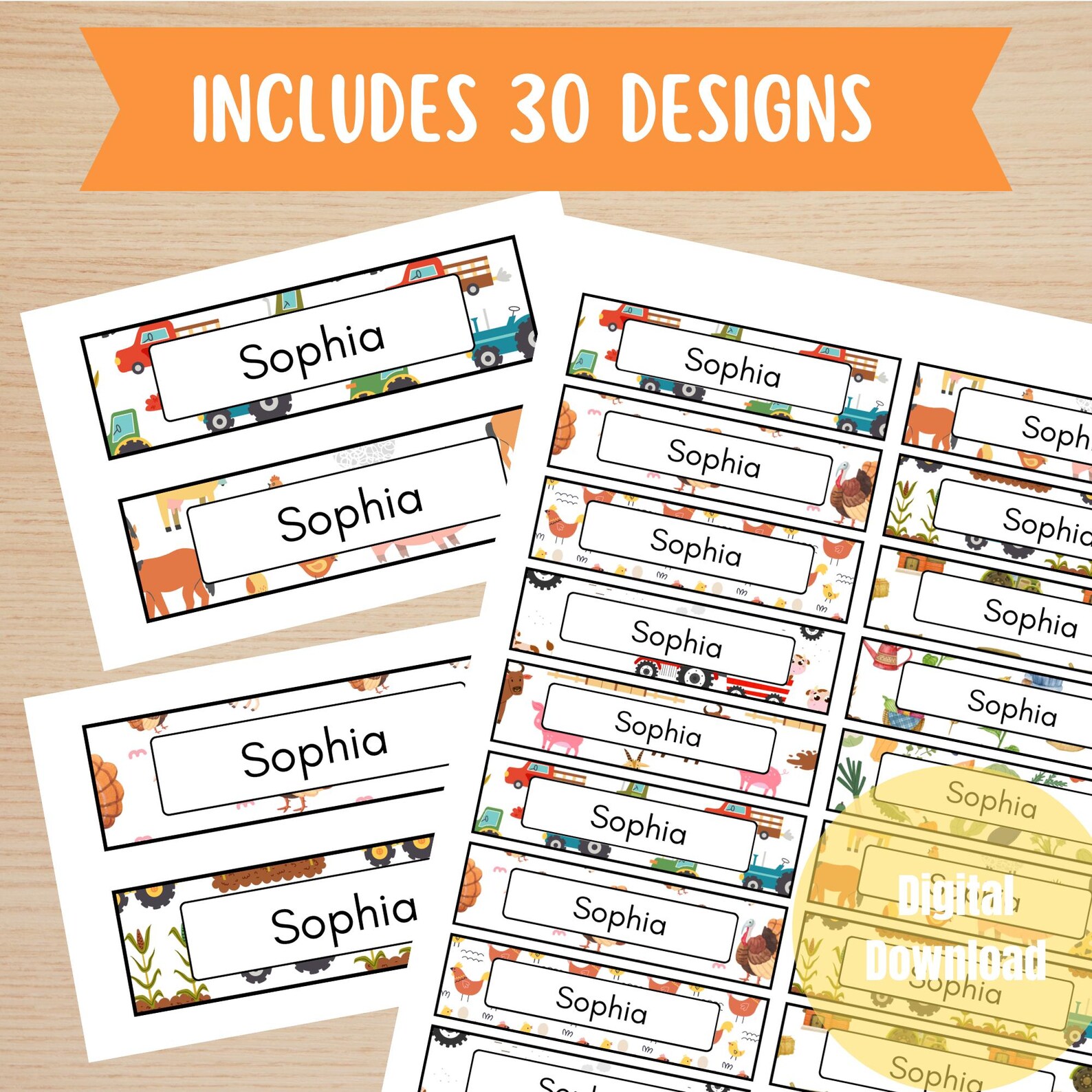 EDITABLE Name Label for School, Printable Classroom Name Tags, Fall ...