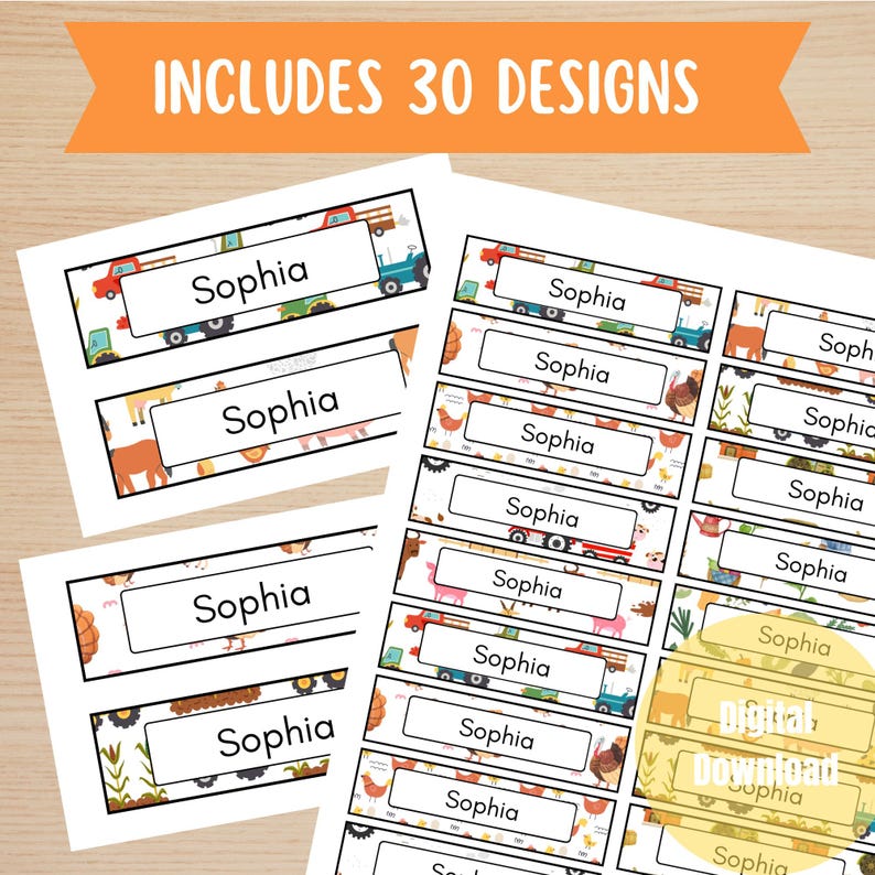 EDITABLE Name Label for School, Printable Classroom Name Tags, Fall ...