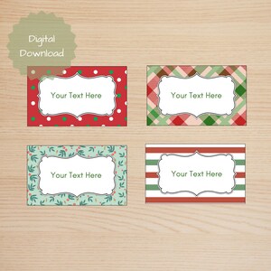 EDITABLE Christmas Labels, Christmas Food Labels, Christmas Tags ...