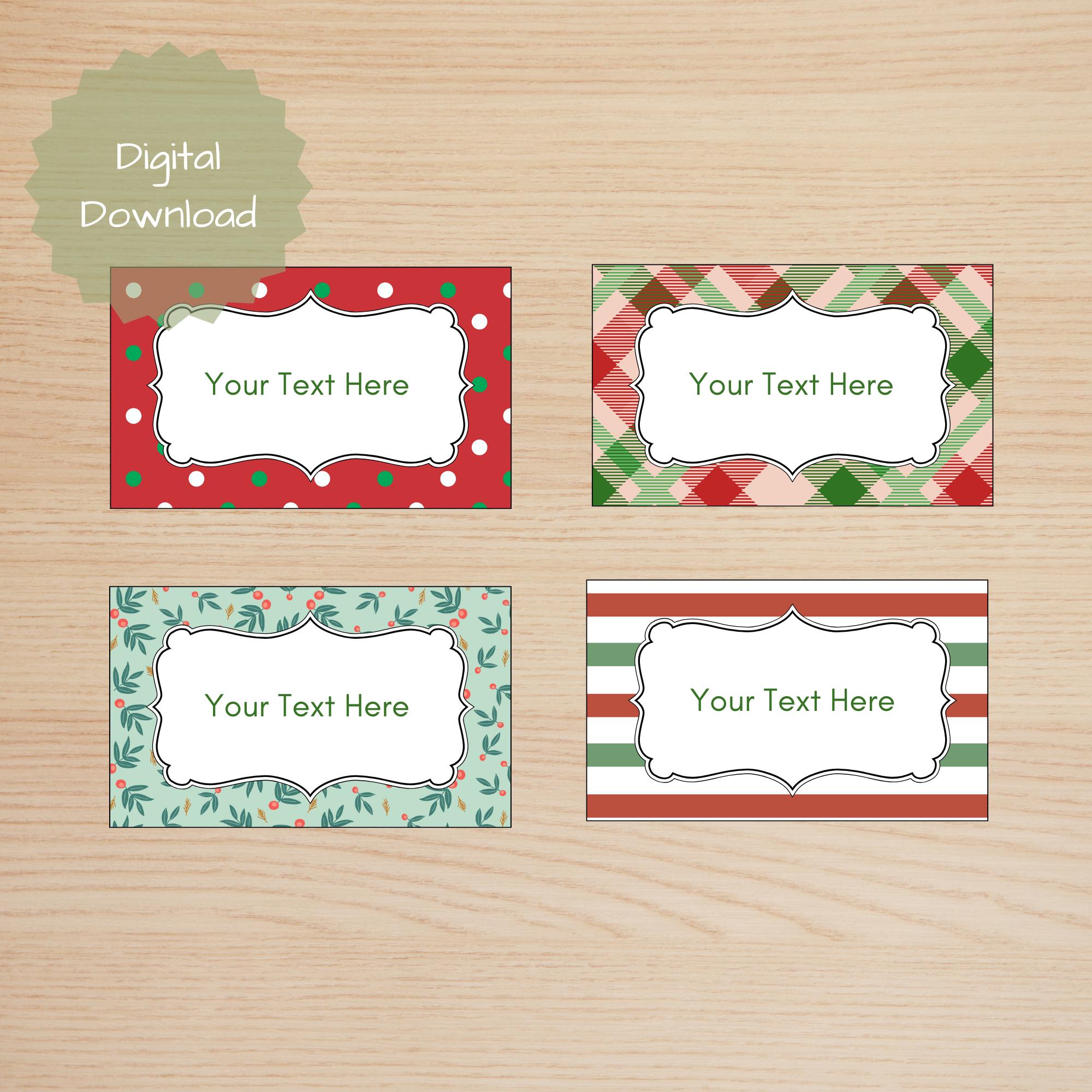 EDITABLE Christmas Labels, Christmas Food Labels, Christmas Tags ...