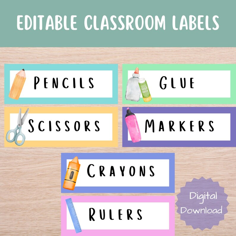 EDITABLE Name Label for School, Printable Classroom Name Tags ...