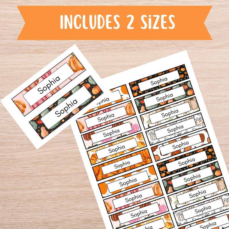 EDITABLE Name Label for School, Printable Classroom Name Tags, Pumpkin ...