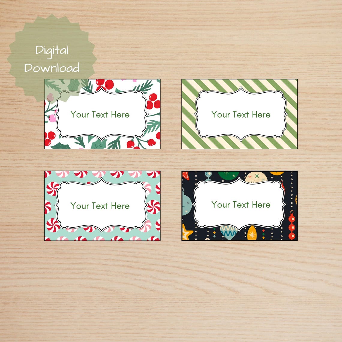 EDITABLE Christmas Labels, Christmas Food Labels, Christmas Tags ...