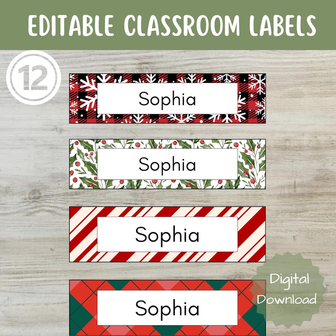 EDITABLE Name Label for School, Printable Classroom Name Tags ...