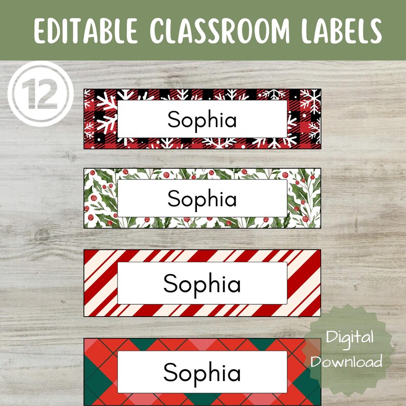 EDITABLE Name Label for School, Printable Classroom Name Tags ...
