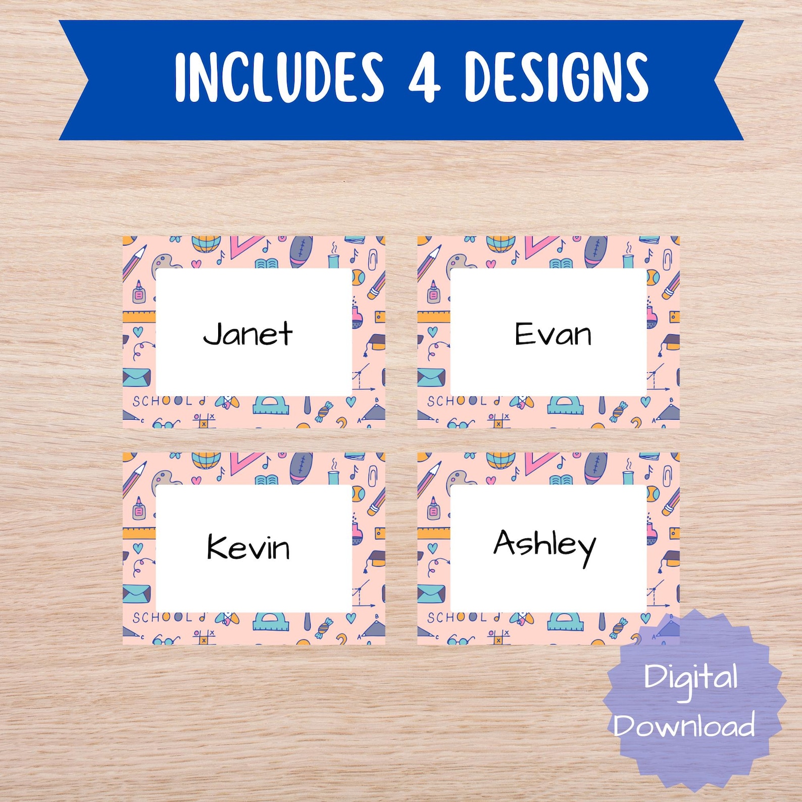 EDITABLE Name Label for School, Printable Classroom Name Tags, School ...