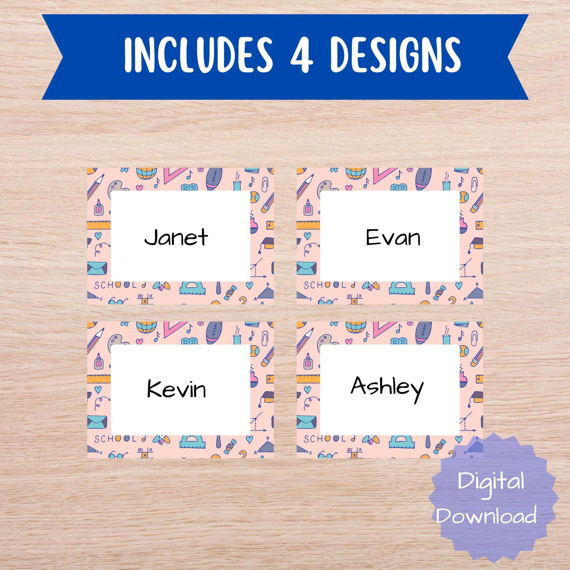 EDITABLE Name Label for School, Printable Classroom Name Tags, School ...