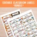 EDITABLE Name Label for School, Printable Classroom Name Tags, Fall ...