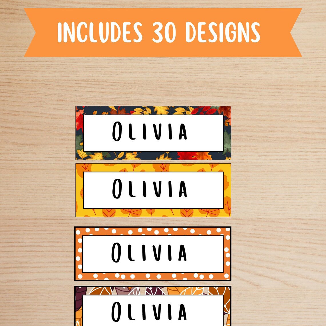 EDITABLE Name Label for School, Printable Classroom Name Tags, Fall ...