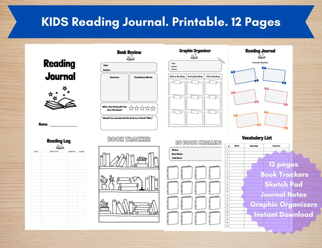 Reading Tracker for Kids, Kids Reading Tracker Journal, Bookshelf ...