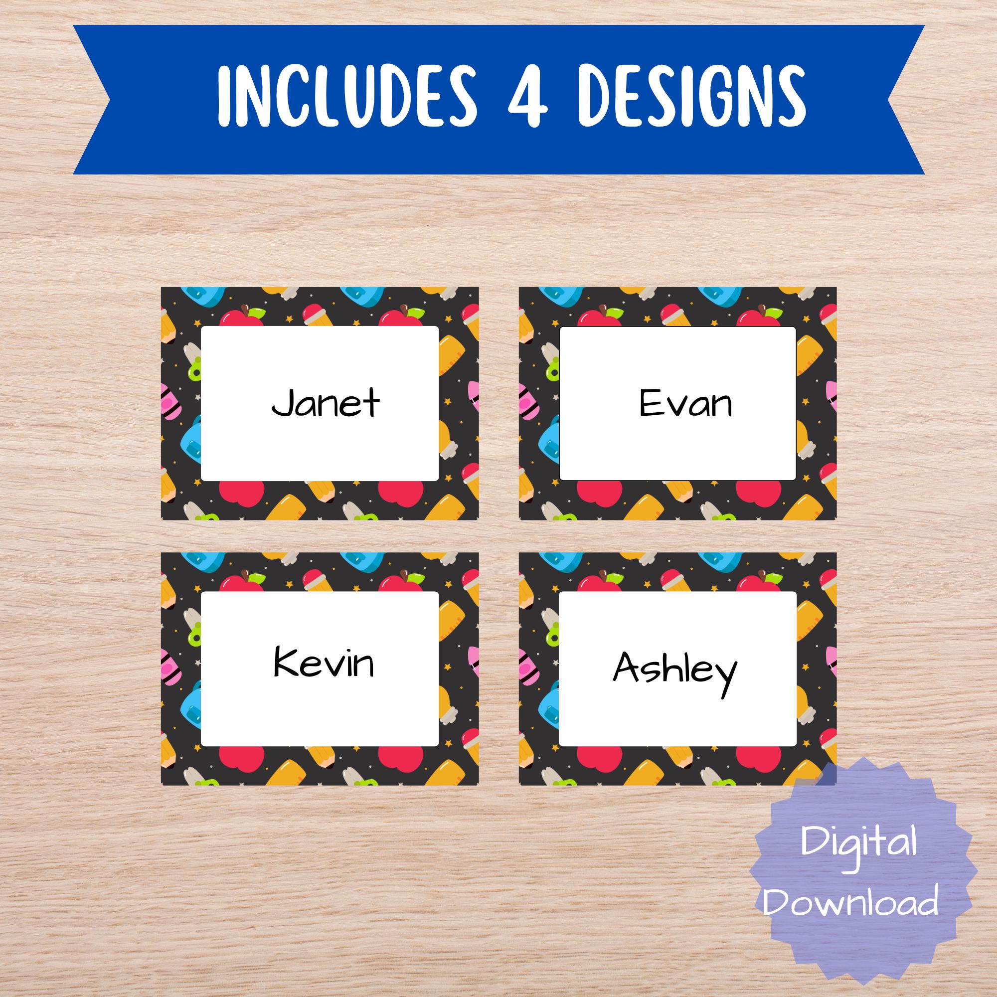 EDITABLE Name Label for School, Printable Classroom Name Tags, School ...