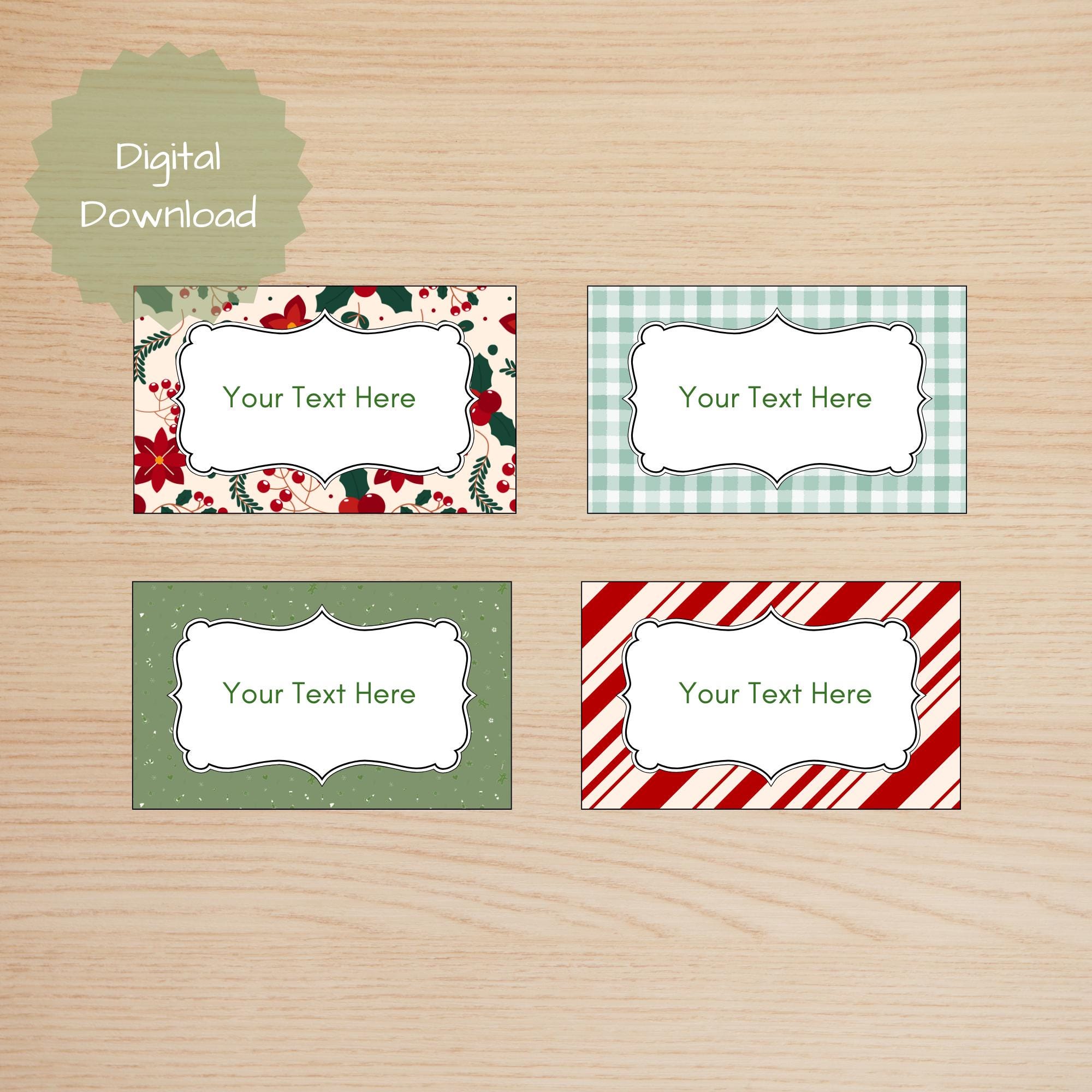 EDITABLE Christmas Labels, Christmas Food Labels, Christmas Tags ...