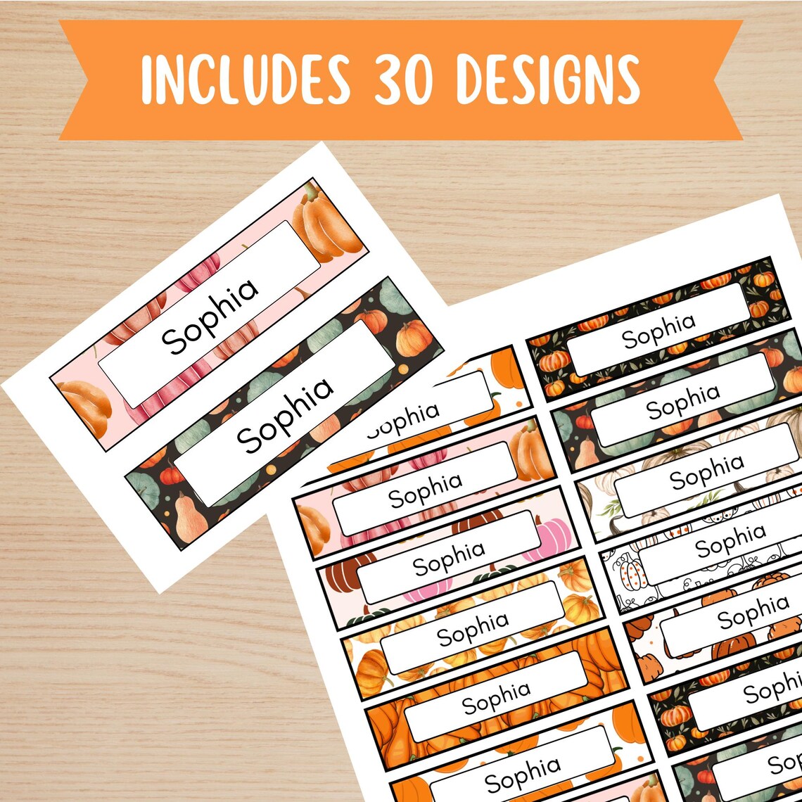 EDITABLE Name Label for School, Printable Classroom Name Tags, Fall ...