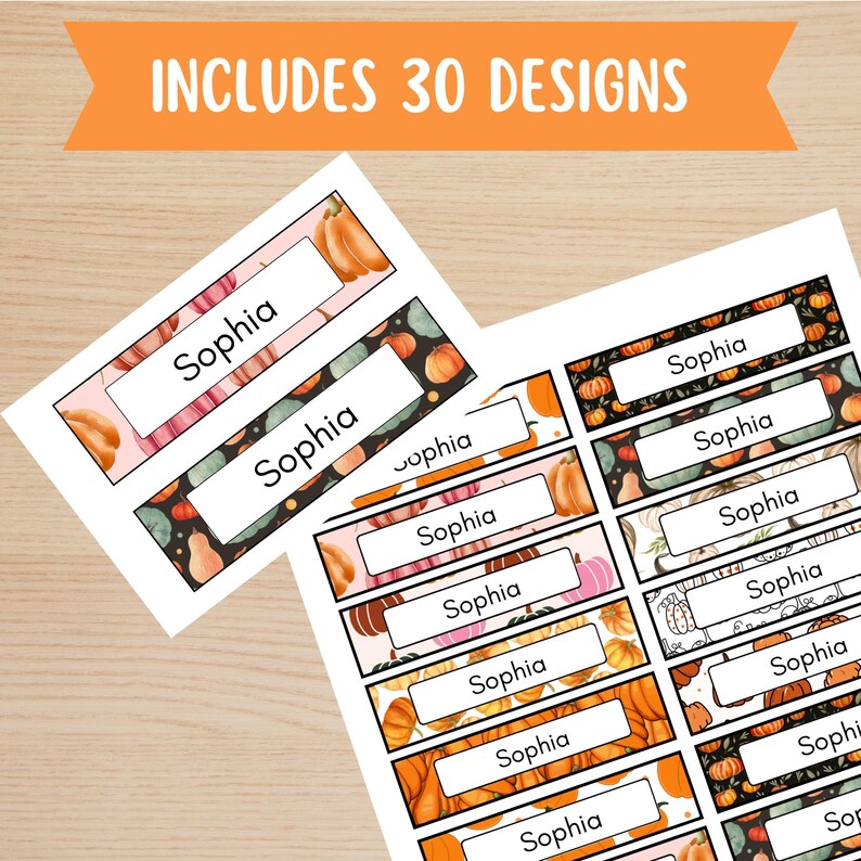 EDITABLE Name Label for School, Printable Classroom Name Tags, Fall ...