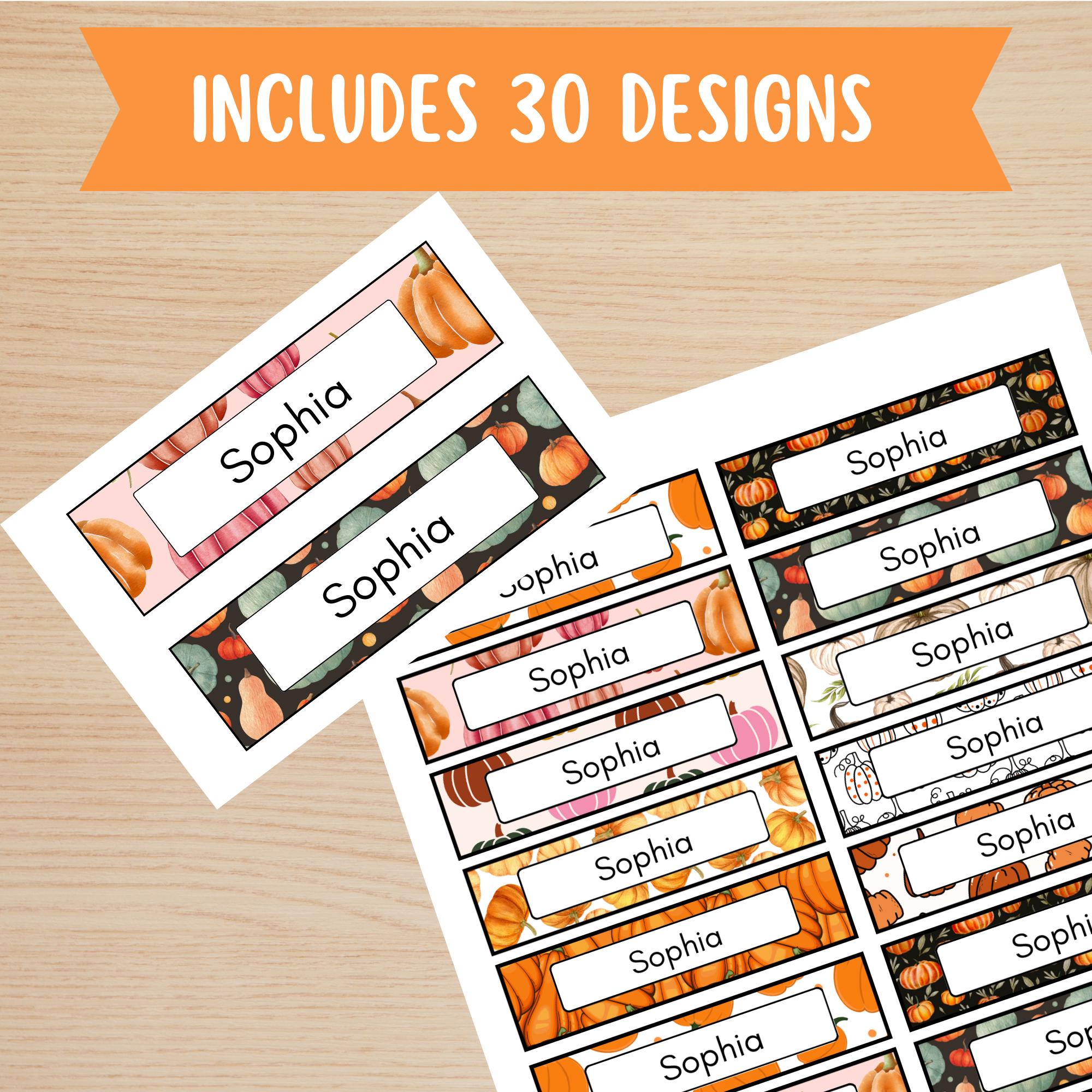 EDITABLE Name Label for School, Printable Classroom Name Tags, Fall ...