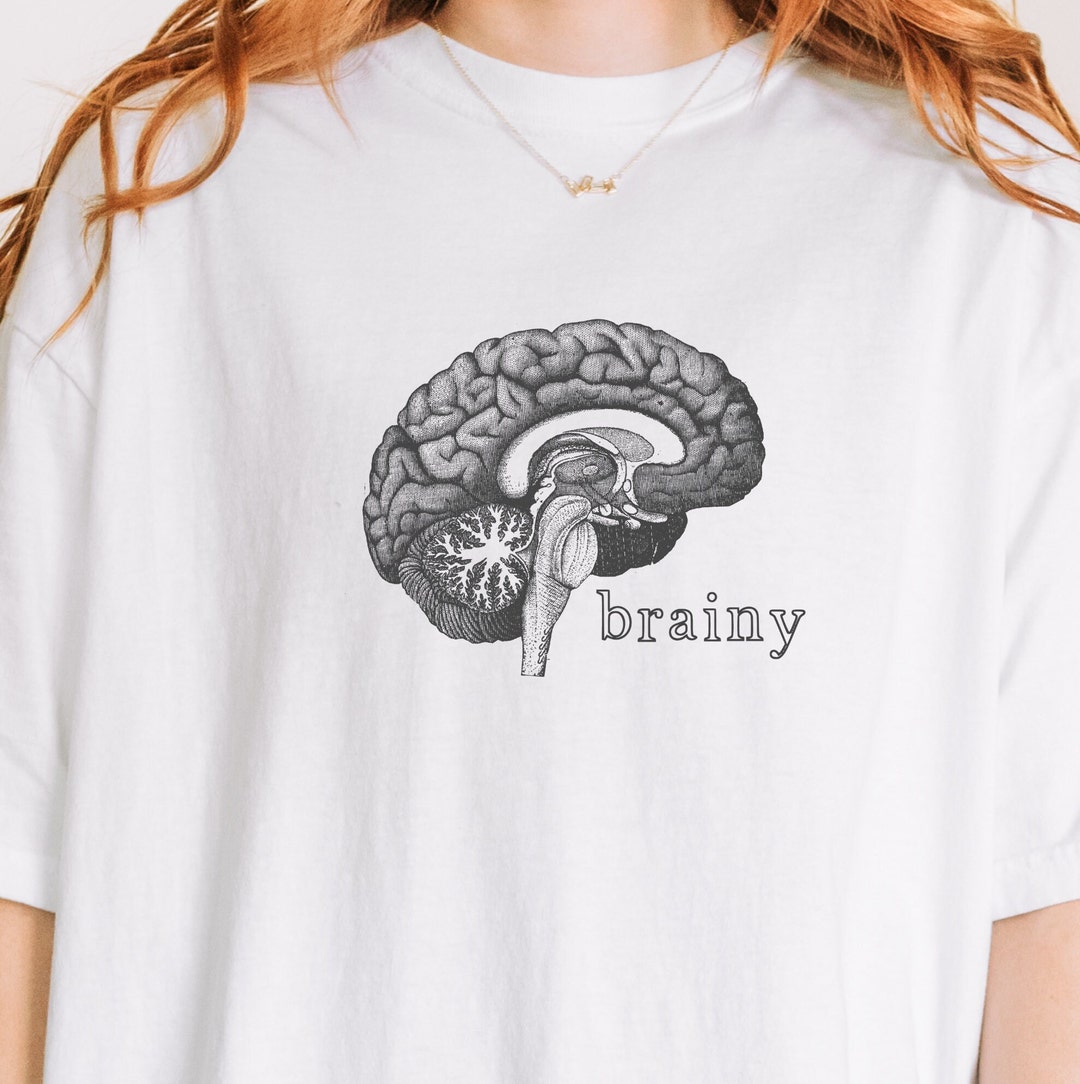 Brainy Vintage Aesthetic Anatomy Brain Shirt, Science Teacher Shirt ...