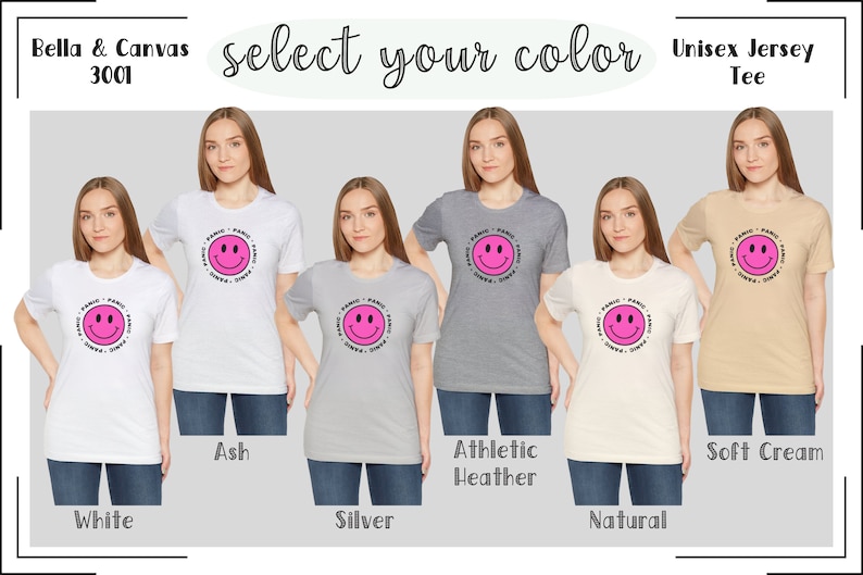 Panic Panic Panic Shirt, Humorous Mental Health Shirt With Smiley Face ...