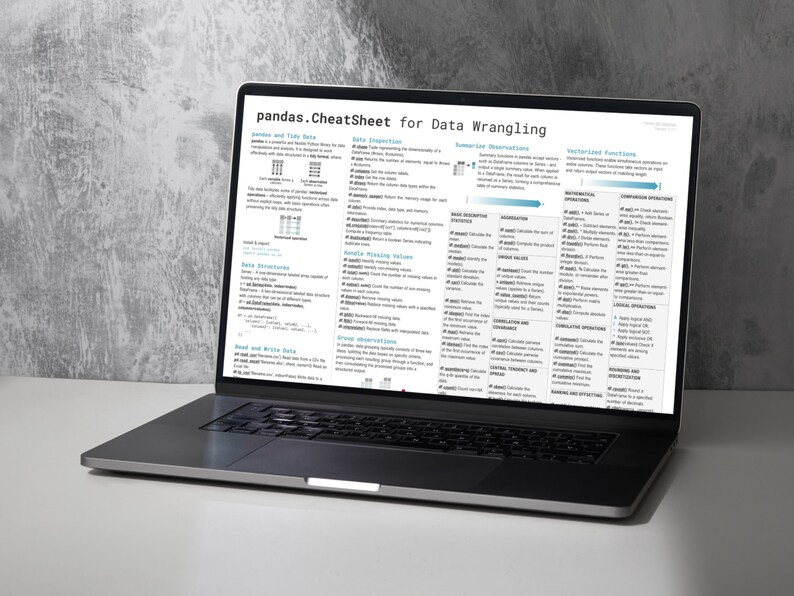 Pandas Cheat Sheet Efficient Python Programming For Data Scientists Engineers And Analysts