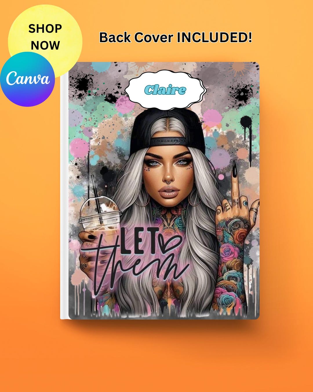 Baddie Girl Boss Lady Composition Notebook Cover | Digital Download ...