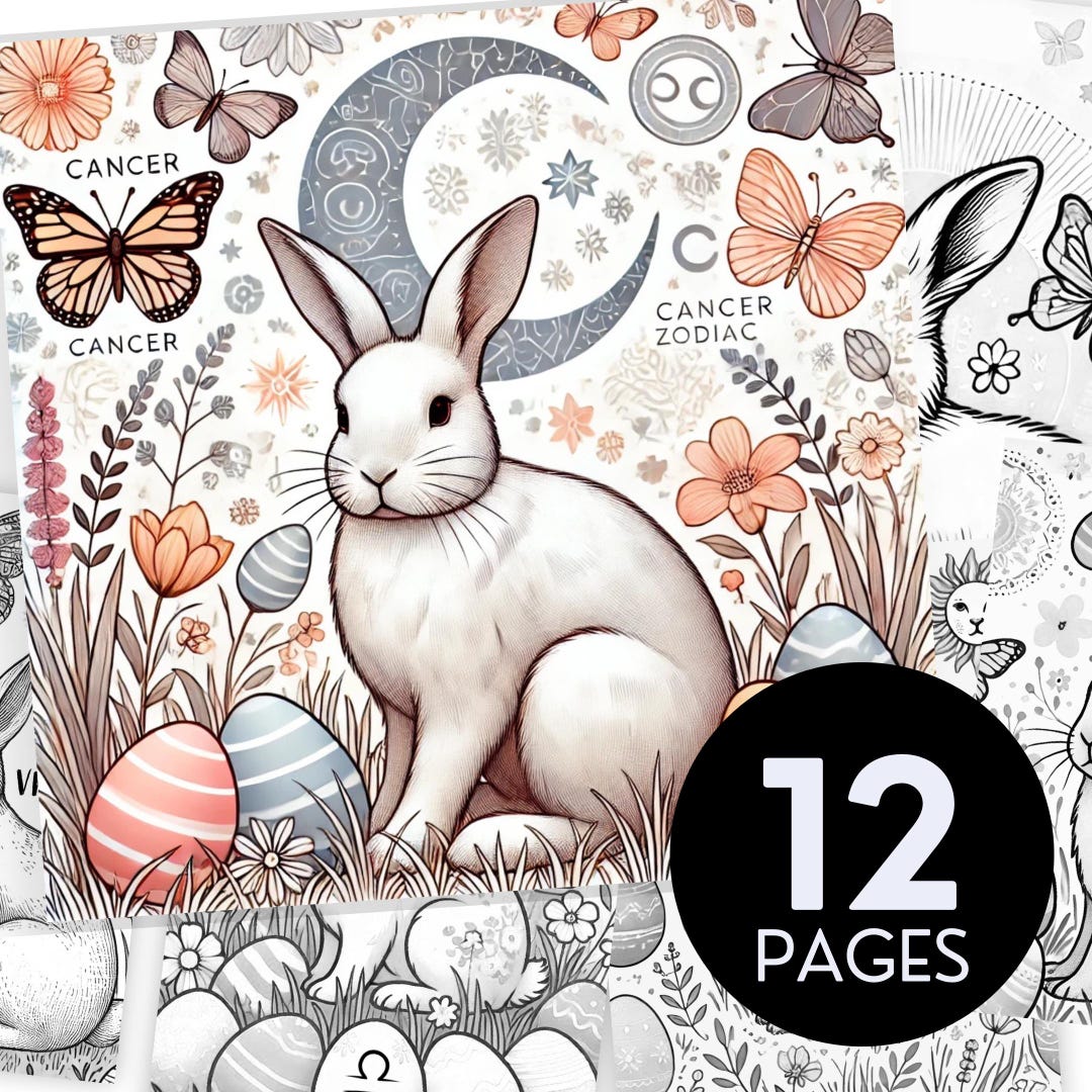 Easter Coloring Pages Printables in PDF Format With Guide, Zodiac ...