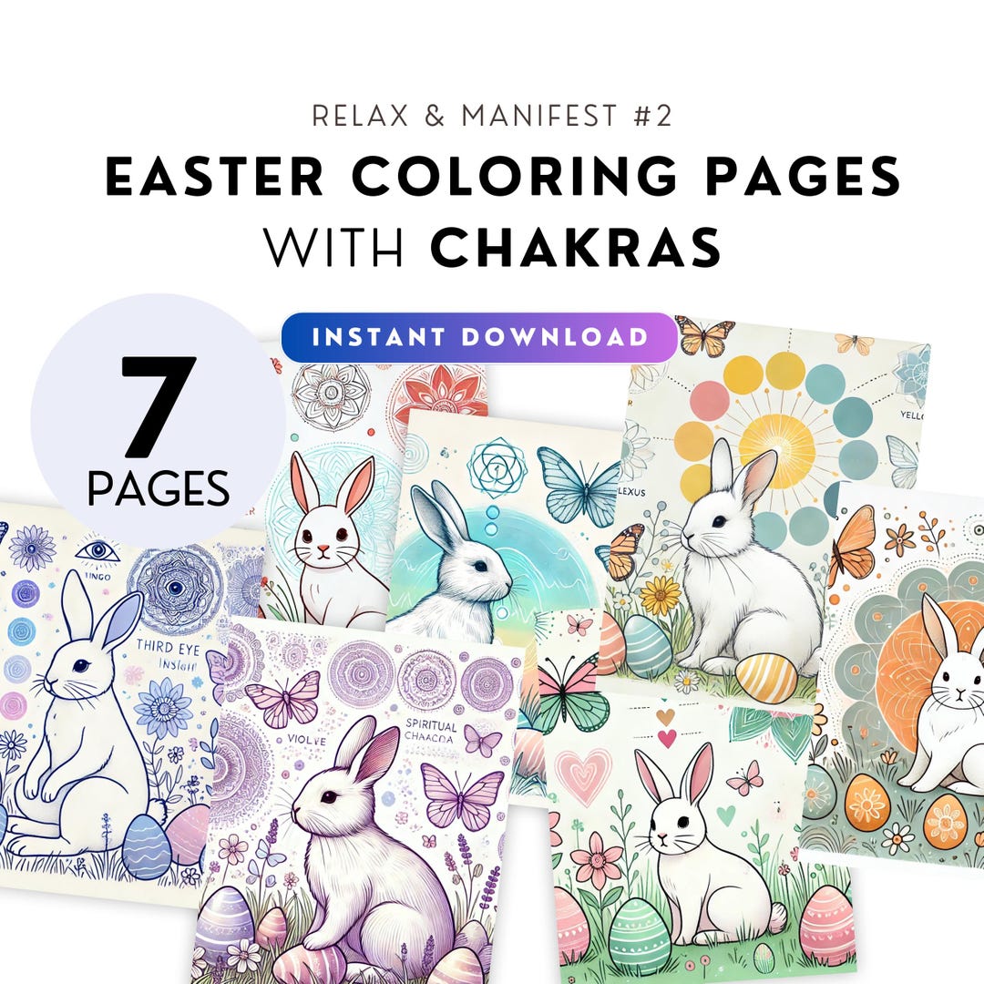 Printable Easter Coloring Pages With Chakras , Easter Bunny Art Therapy ...