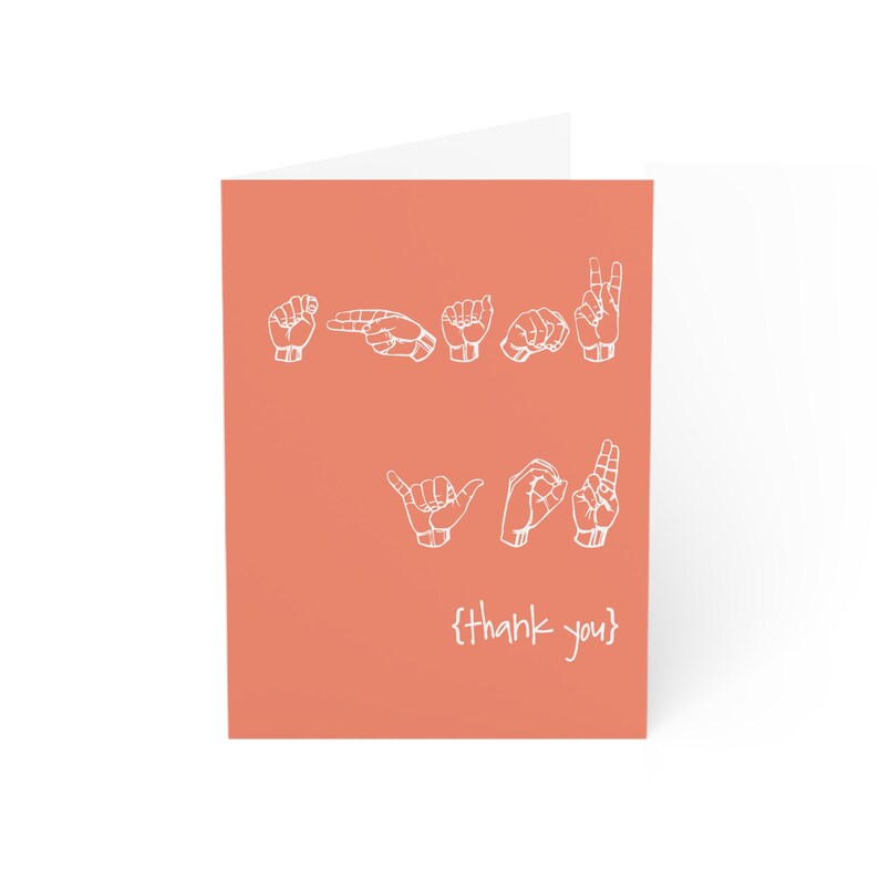 ASL Thank You Greeting Cards, Sign Language Thank You - Etsy
