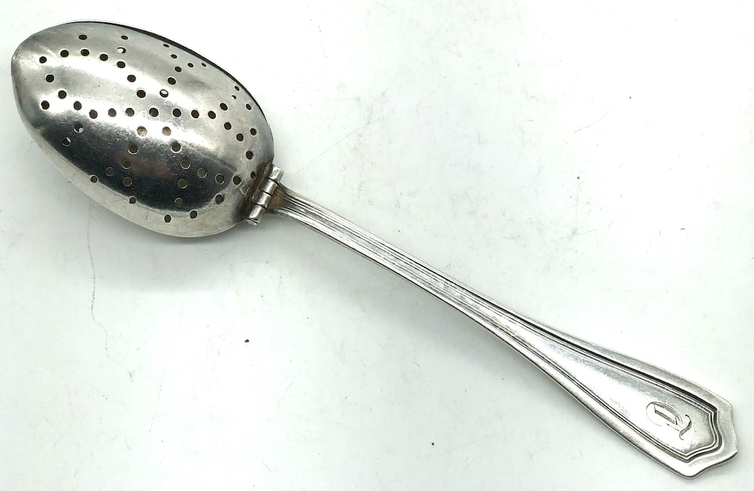 Vintage Sterling Silver Tea Strainer Spoon, Mono - Etsy