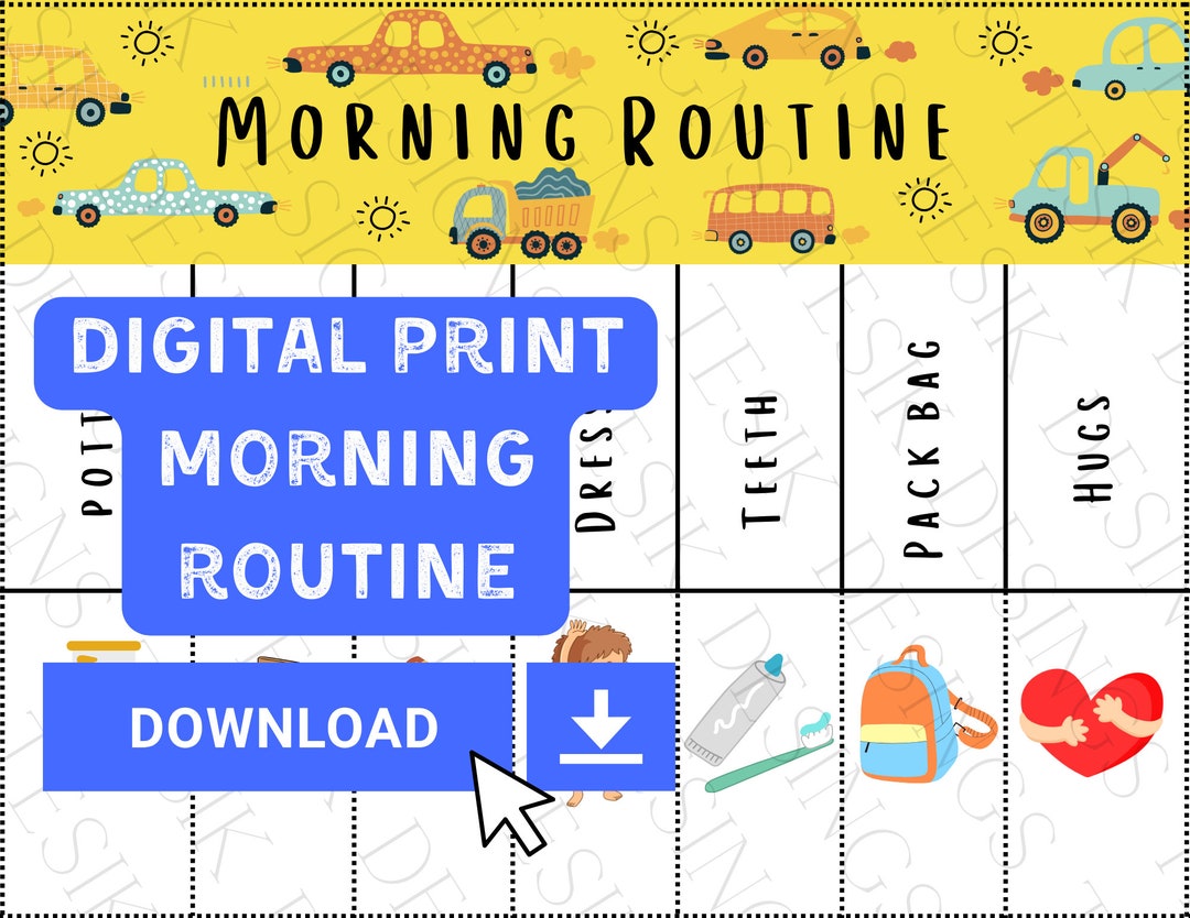 Printable Morning Routine Chart (truck Themed) - Etsy