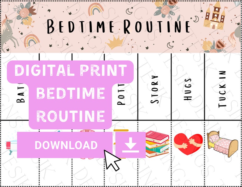 Printable Bedtime Routine Chart (princess) - Etsy