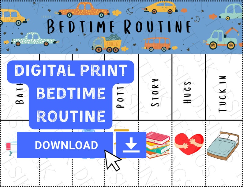 Printable Bedtime Routine Chart (truck Themed) - Etsy Canada