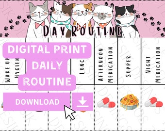 Daily Visual Routine Chart for Senior, Daily Routine Planner, Printable ...