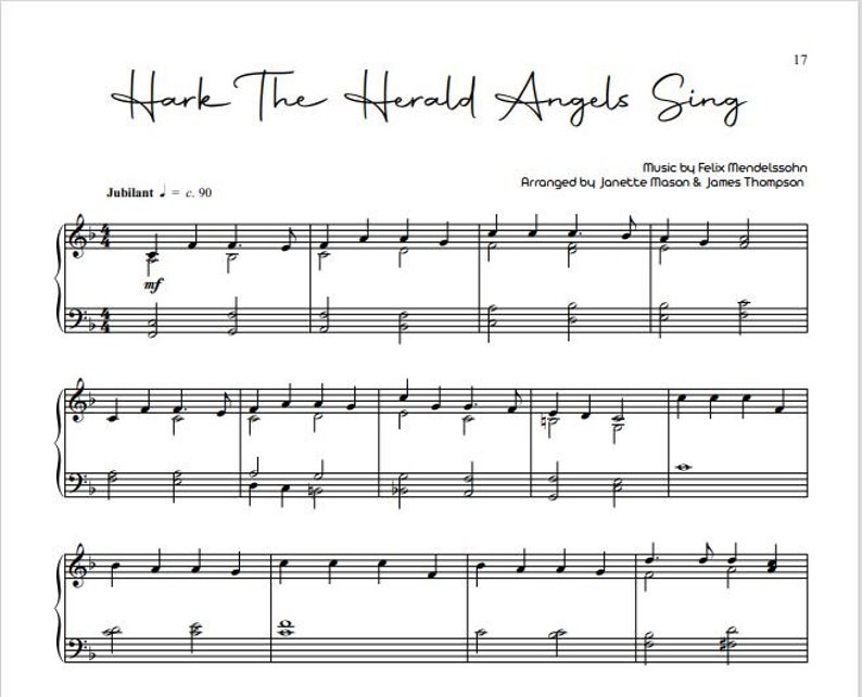 Hark the Herald Angels Sing - Piano Sheet Music - Printable - A4 Print ...