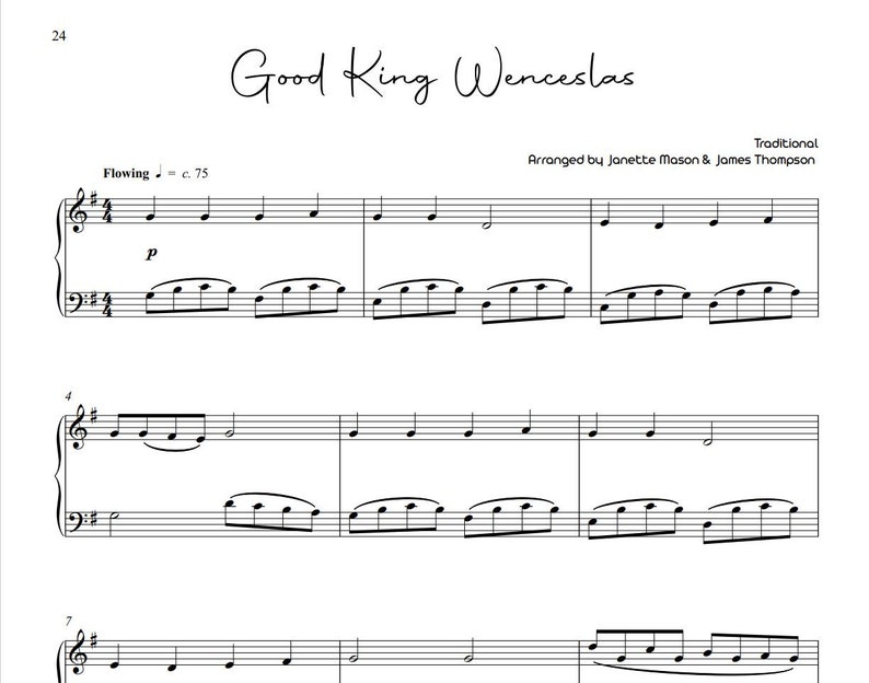 Good King Wenceslas - Piano Sheet Music - Printable - A4 Print ...