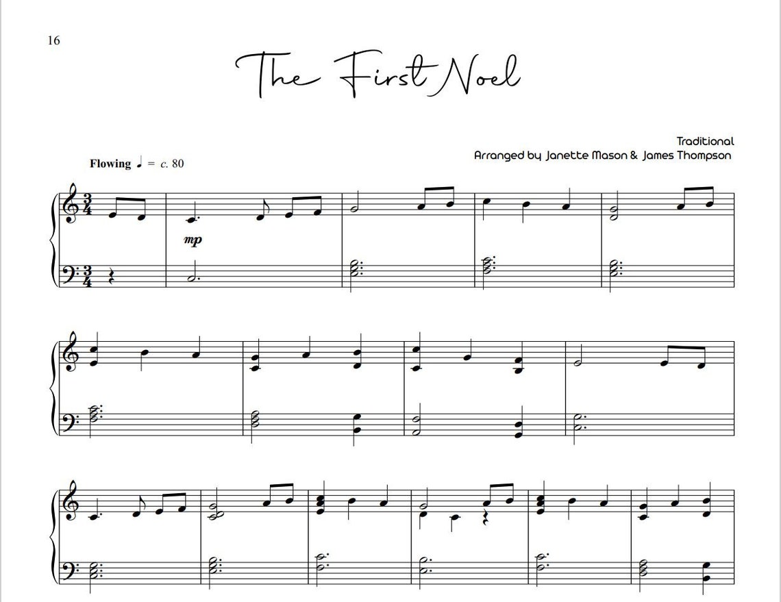 The First Noel - Piano Sheet Music - Printable - A4 Print - Christmas ...