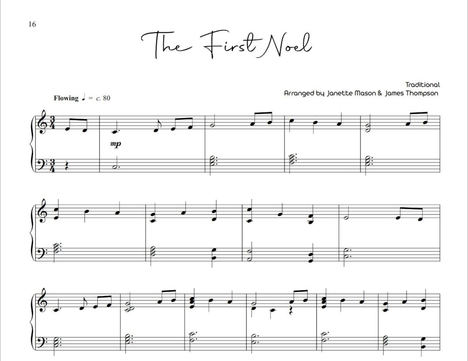 The First Noel - Piano Sheet Music - Printable - A4 Print - Christmas ...