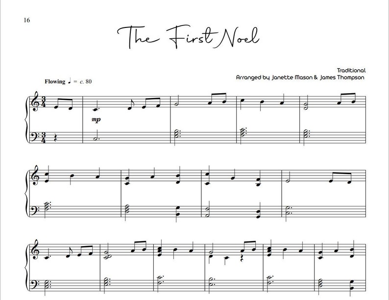 The First Noel - Piano Sheet Music - Printable - A4 Print - Christmas ...