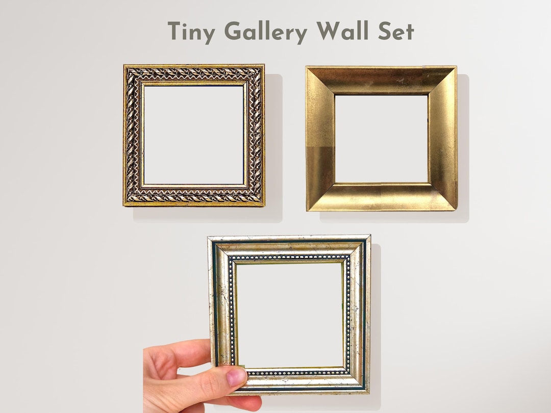 Vintage Gold Gallery Wall Frame Set, Tiny Frames, Set of 3 Frame ...