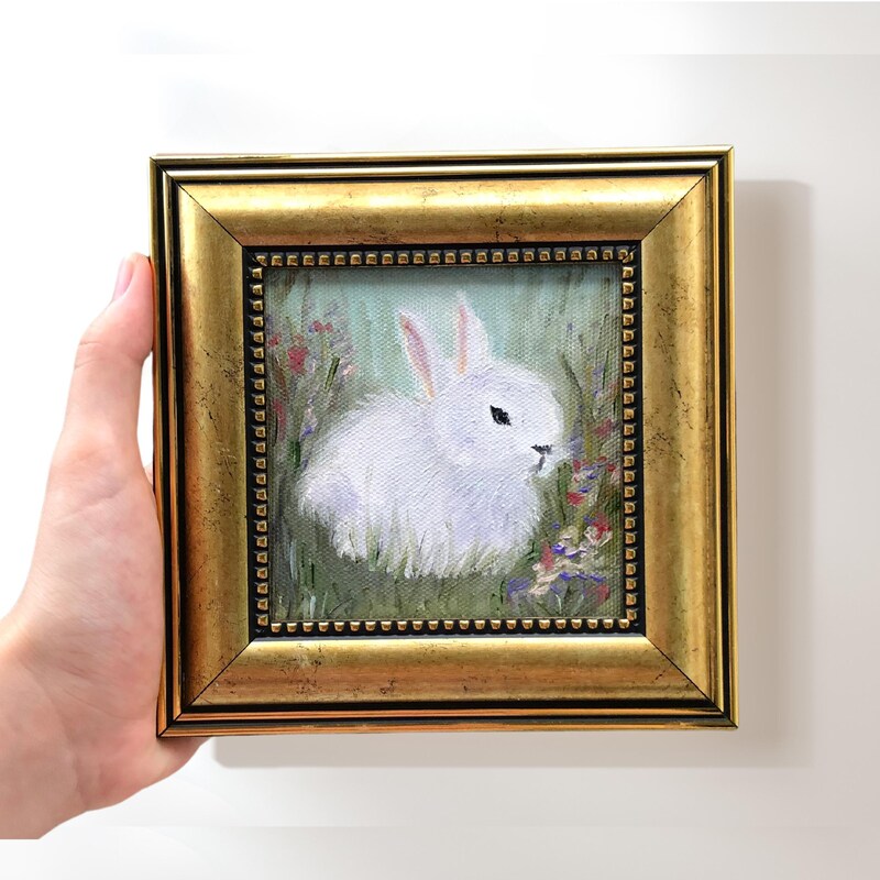 Rabbit Oil Painting - Etsy