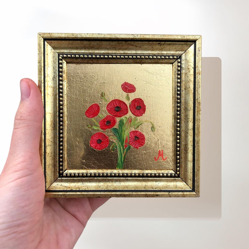 Small Oil Paintings Poppies - Etsy