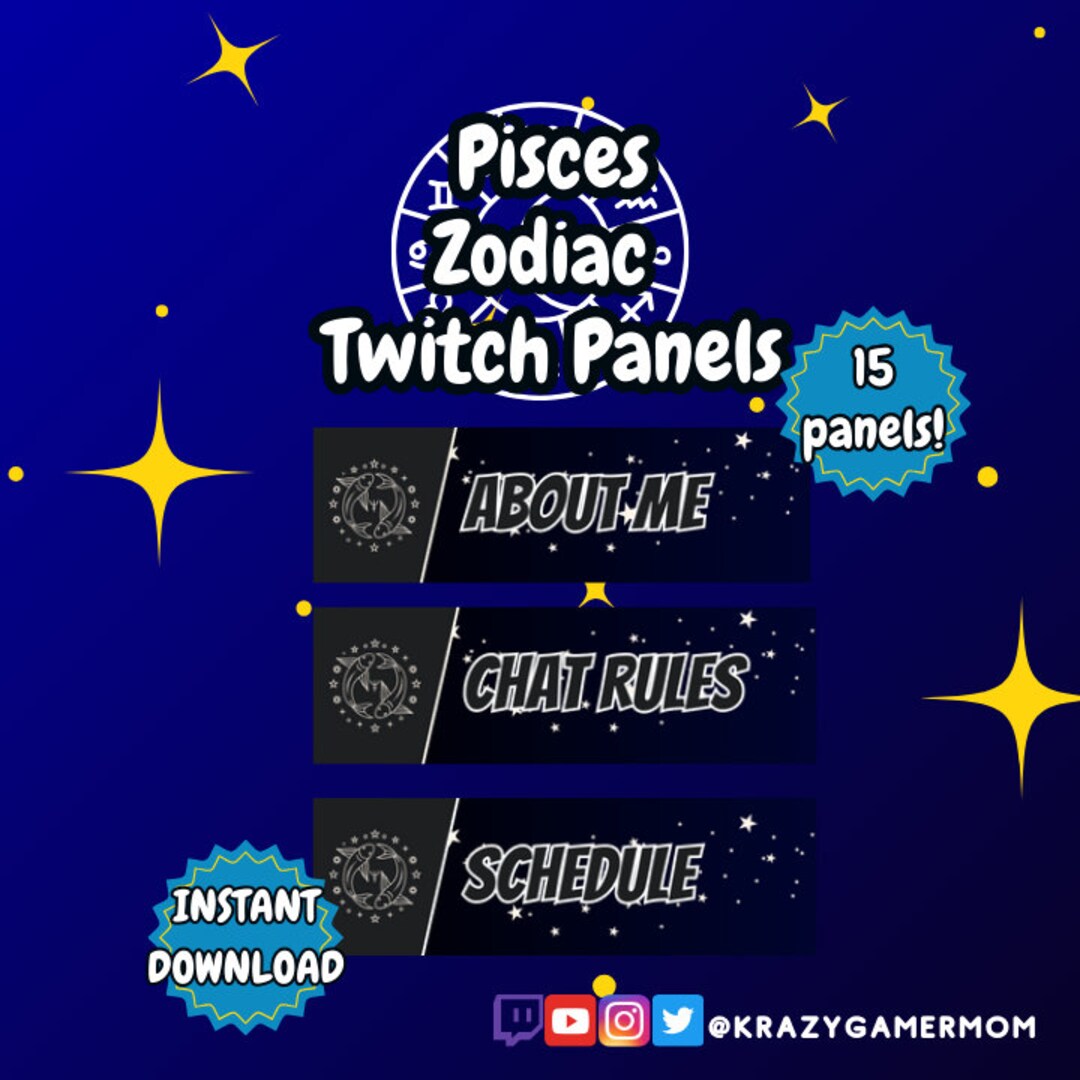 Pisces Zodiac Sign Twitch Panels - Etsy