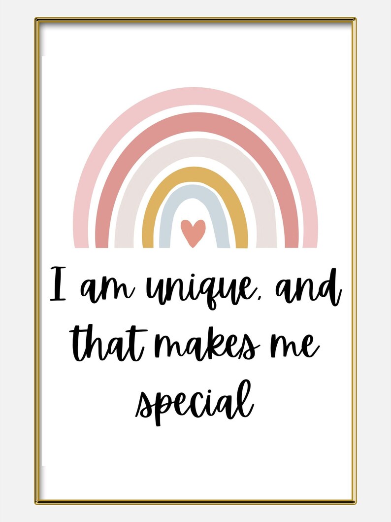 DIGITAL FILE: I Am Unique Nursery Quotes | Nursery Wall Art Quotes ...