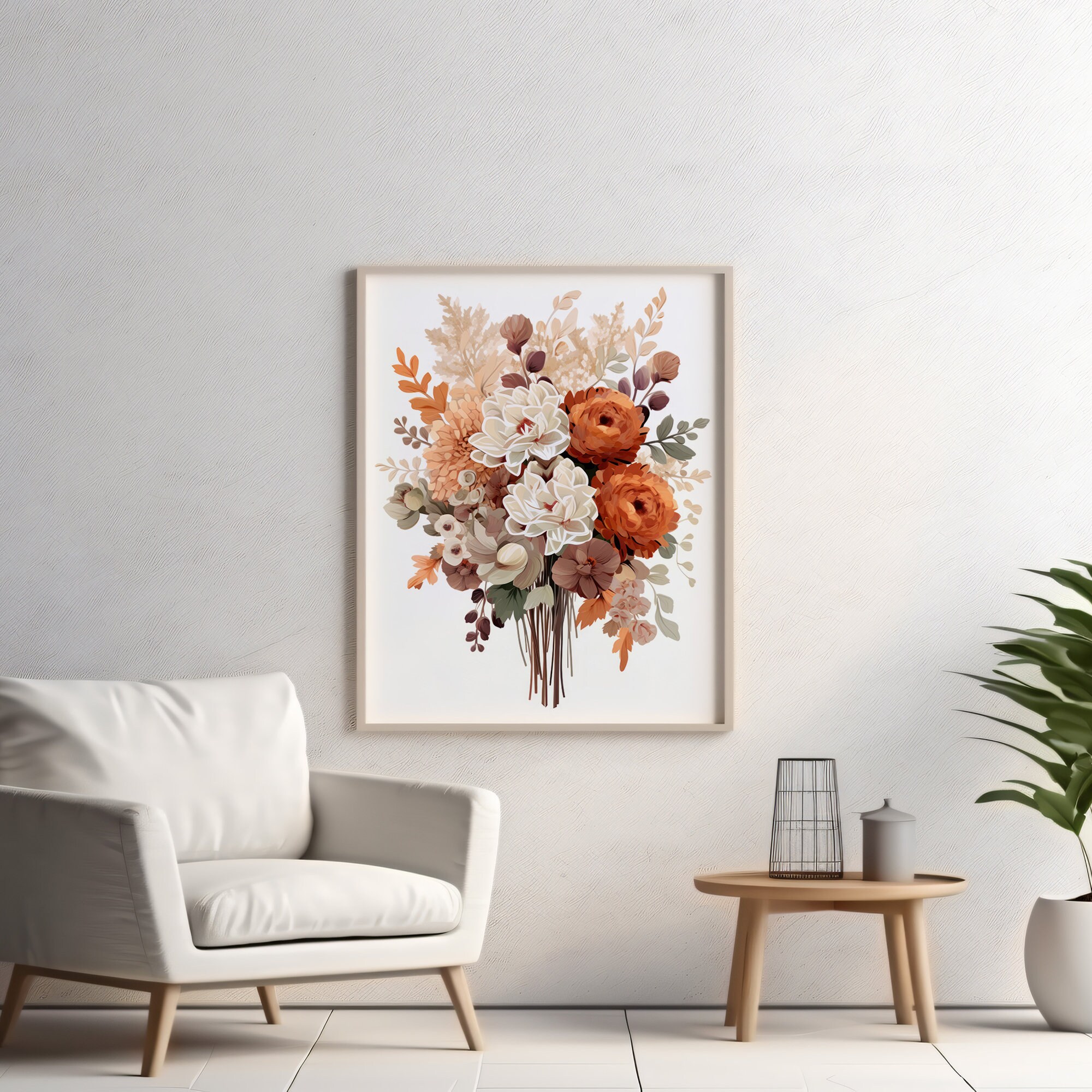 Printable Farmhouse Floral 3 Piece Wall Art Set Digital Floral Gallery Wall Art Set Digital ...