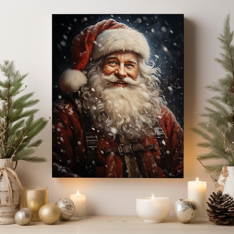 Santa Art - Etsy