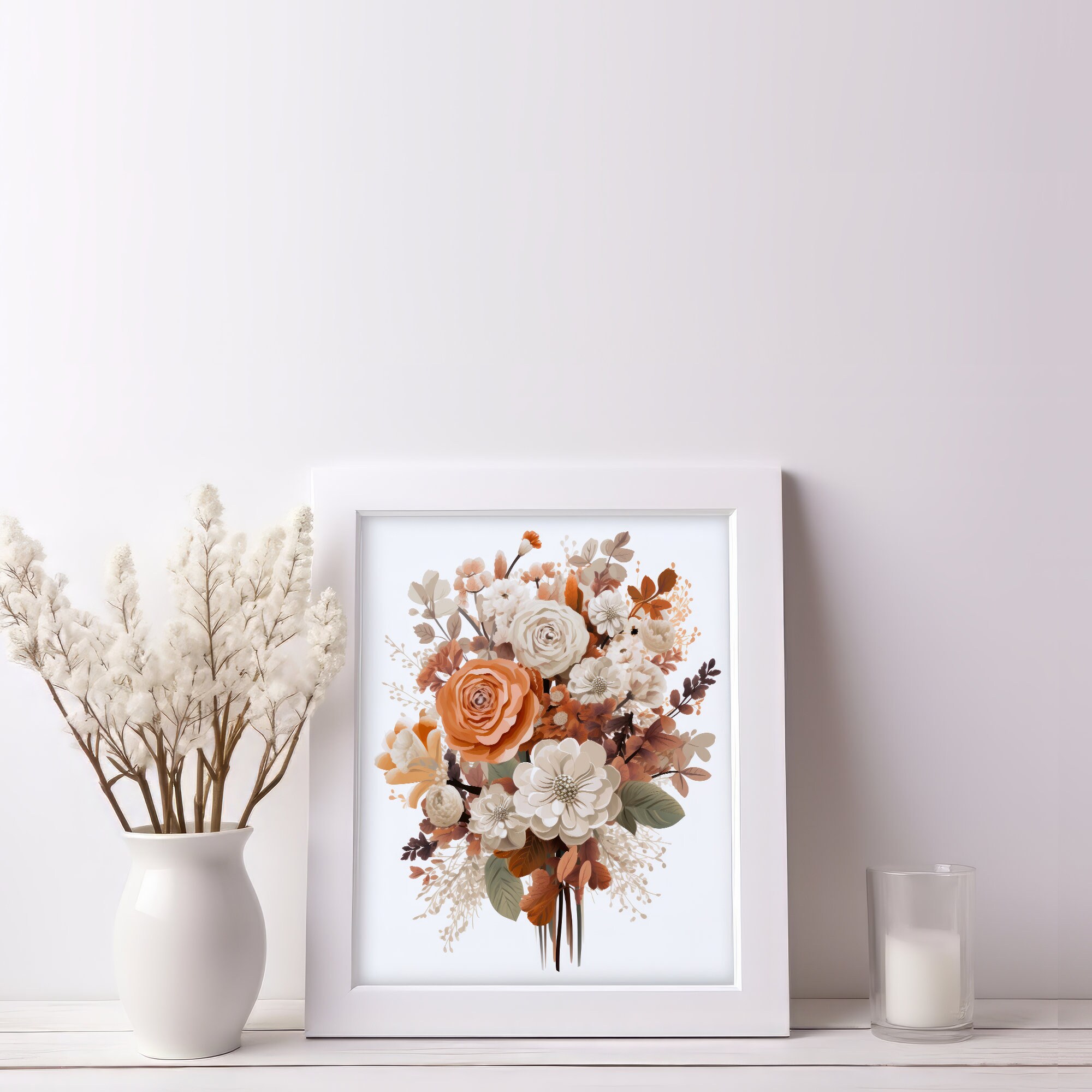 Printable Farmhouse Floral 3 Piece Wall Art Set Digital Floral Gallery ...