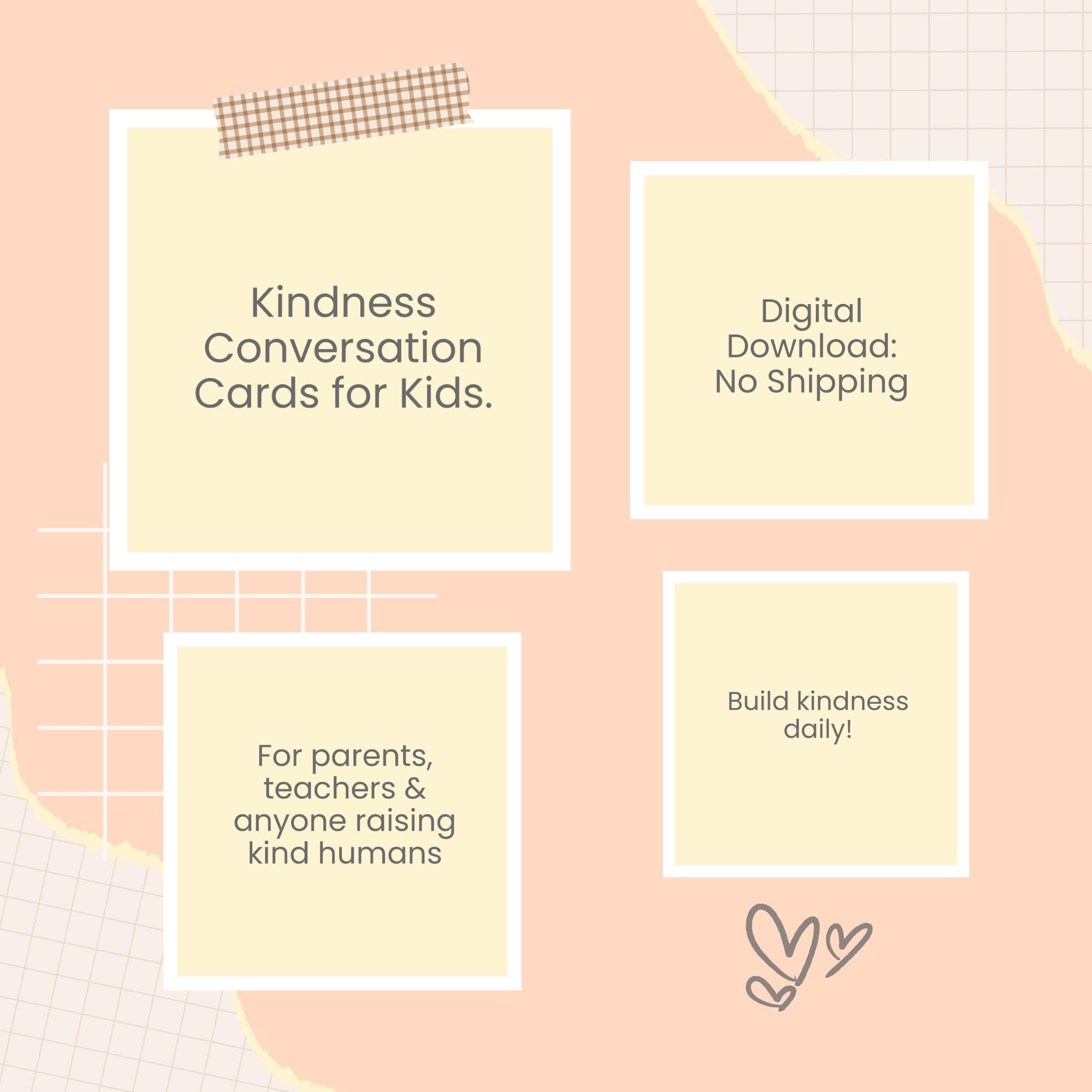 Conversation Starter Kindness Cards for Kids | SEL Activity Printable ...