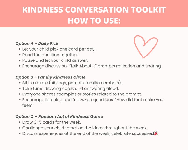 Conversation Starter Kindness Cards for Kids | SEL Activity Printable ...