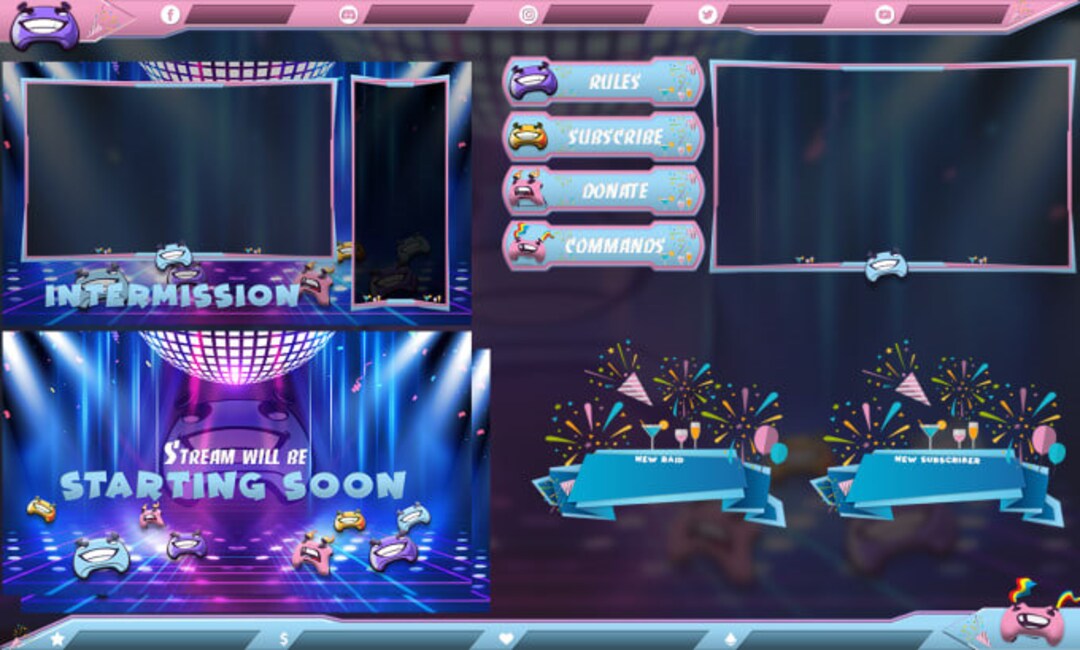 I Will Design Animated Twitch Overlay Kick Overlay Twitch - Etsy