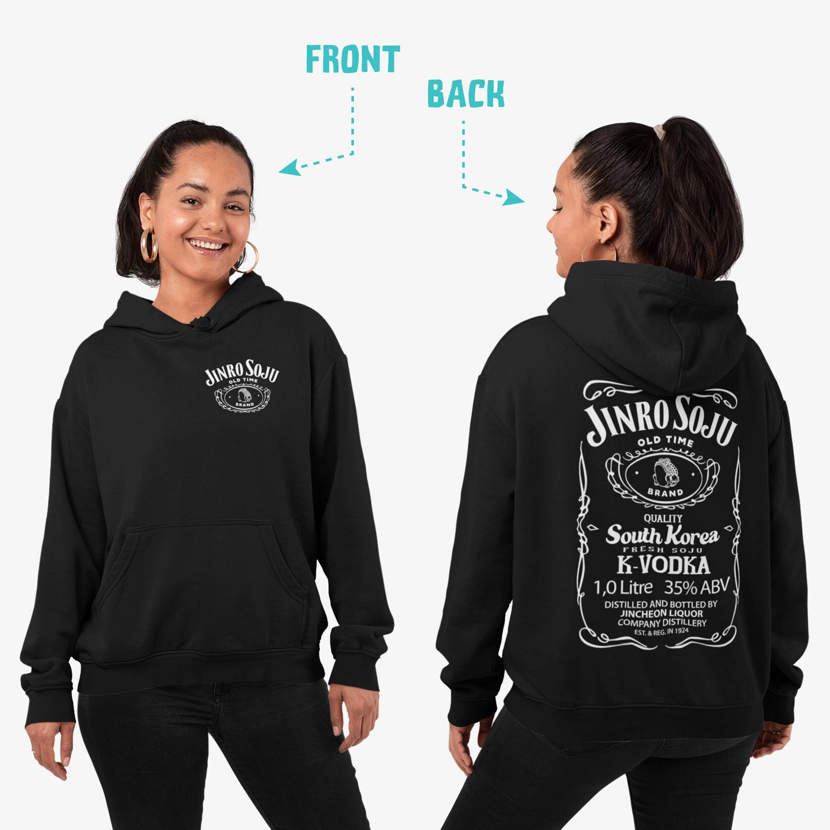 SOJU WHISKEY - Inspired by Korean Alcohol / Unisex Hoodie / K-pop, K ...