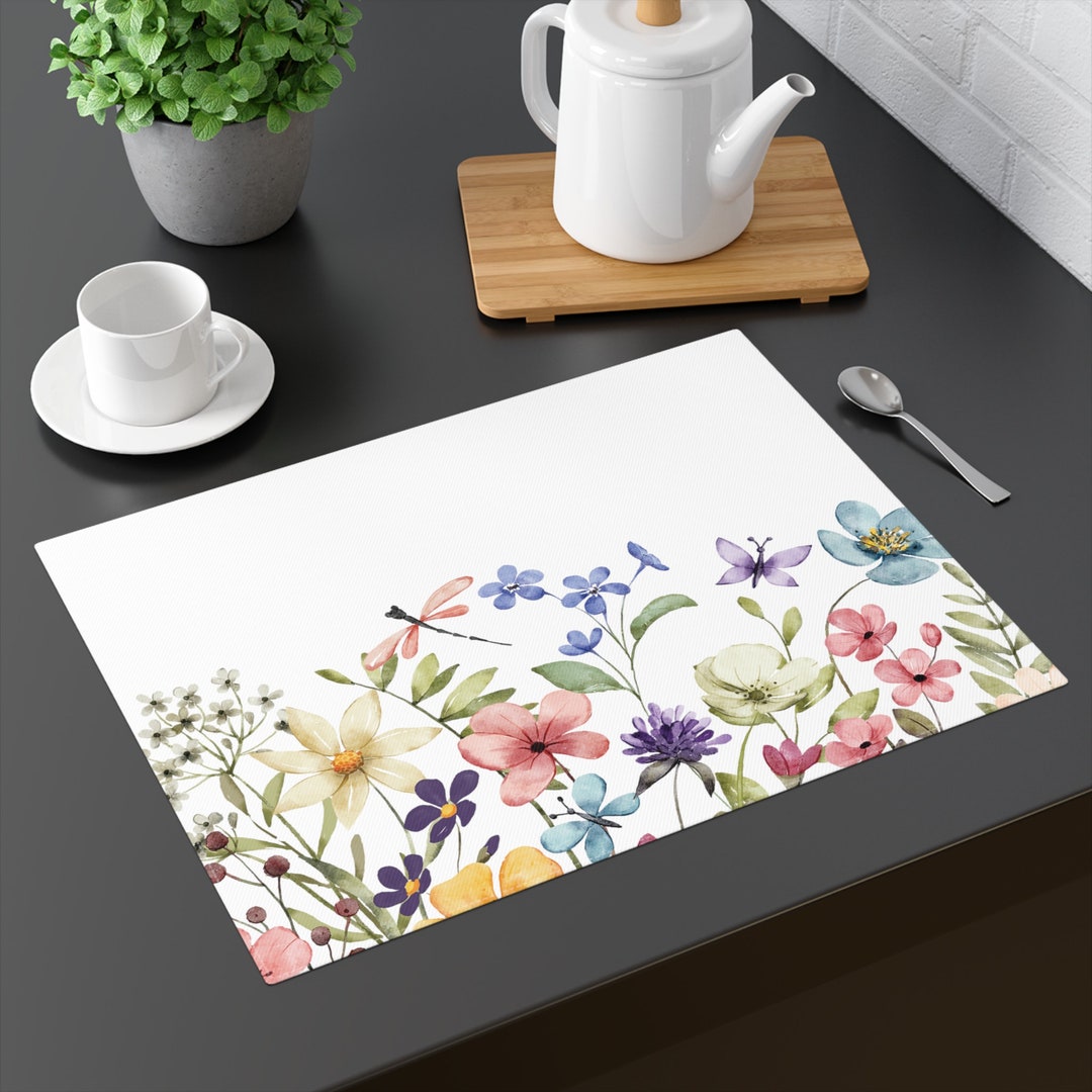 Colorful Spring Flower Placemat Home Decor Easter Brunch Placemat for ...